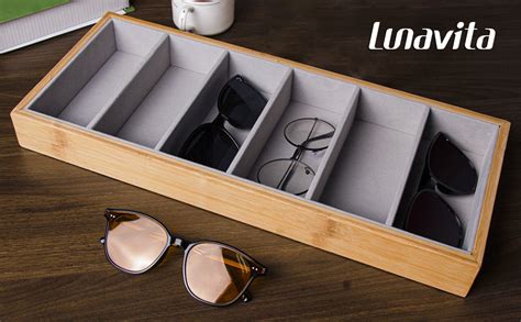 Lunavita Sunglasses Organizer Storage Tray 6 Grids