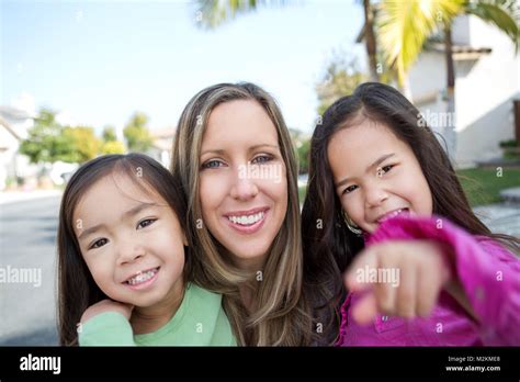 Asian Father With His Daughter Stock Photo Alamy