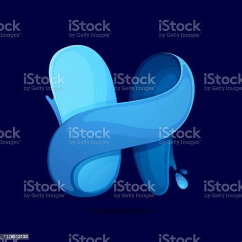H 문자 로고 생태 물 파도와 이슬 방울 양식 알파벳에 대한 스톡 벡터 아트 및 기타 이미지 알파벳 컴퓨터 글자 터키석