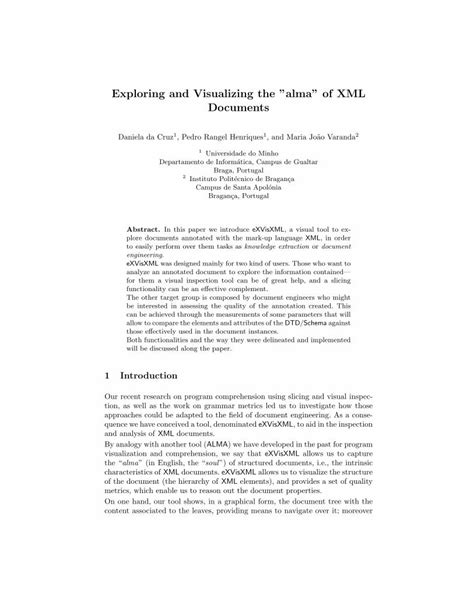 pdf exploring and visualizing the alma of xml documents · { xpath