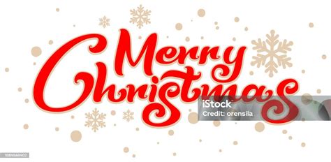 메리 크리스마스 빨간 화려한 필기 서 텍스트 인사말 카드 겨울에 대한 스톡 벡터 아트 및 기타 이미지 겨울 공휴일 눈 냉동상태의 물 Istock