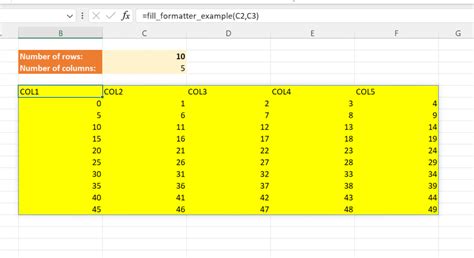 Writing A Custom Excel Function Formatter Fill Down Formatting Pyxll
