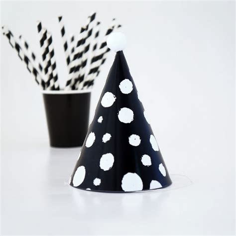 Chapeuzinho De Festa Bolinhas Preto E Branco 3un Elo7
