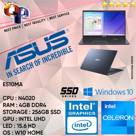 Jual Laptop Asus E510ma Celeron N4020 4gb 256gb Ssd 156 W 10 H Tas