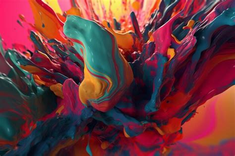 Premium Photo A Colorful Abstract Design With A Mix Of Fluid And Organic Shapes And Patterns