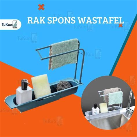 Jual RAK TEMPAT PENYIMPANAN SPON DAPUR KAIN LAP WASTAFEL FLEXIBLE Di