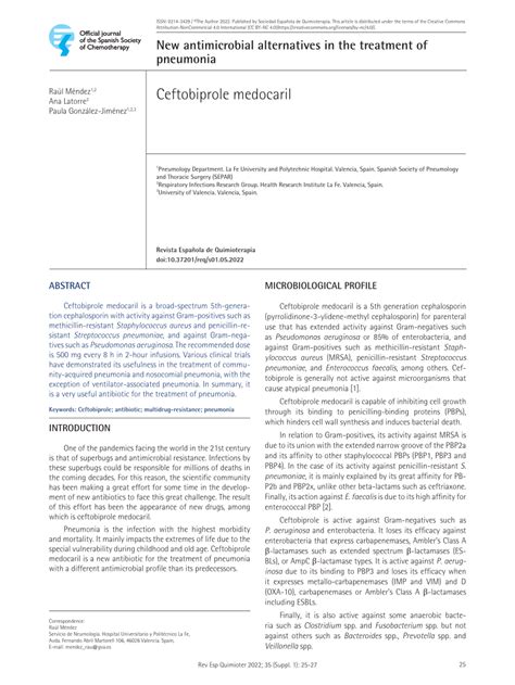 Pdf Ceftobiprole Medocaril