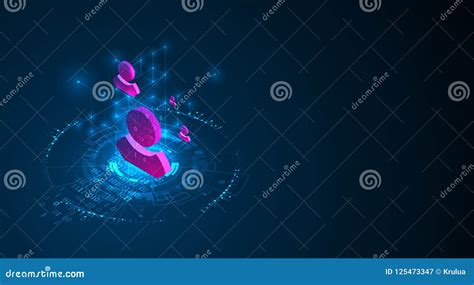 Isometric Digital User Icon Abstract Technology Background Vector