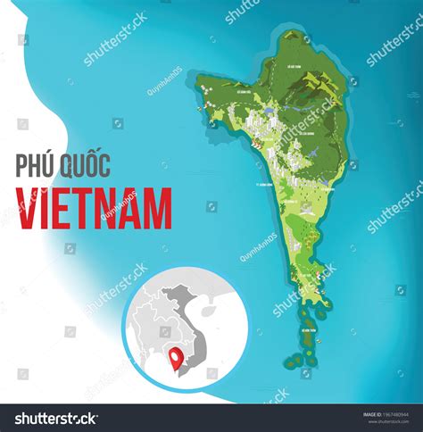 Phu Quoc Map Island Silhouette Icon Stock Vector Royalty Free