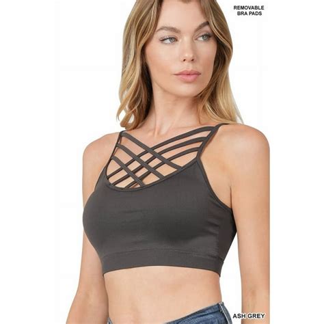 Zenana Women And Plus Comfort Seamless Crisscross Front Strappy Bralette