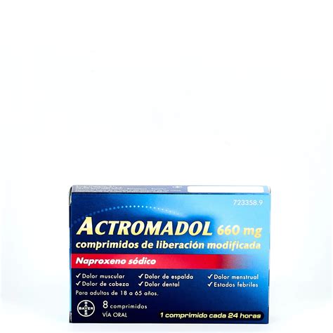 Comprar Actromadol 660 Mg 8 Comprimidos De Liberación Modificada Sin