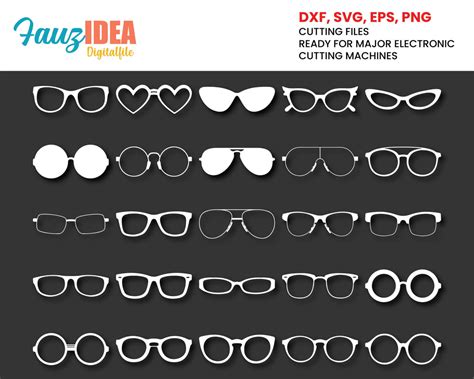 25 Glasses Svg Glasses Silhouette Svg Cut Files Glasses Bundle Svg