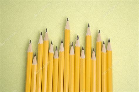 Pencils In Uneven Row Stock Photo Iofoto 9551322