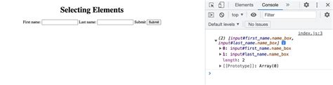 Selecting Web Elements With Javascript Using Query Selector