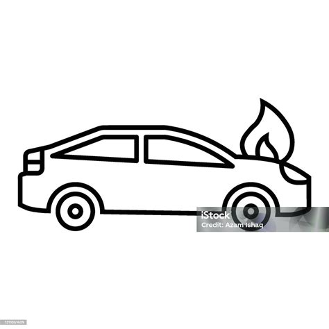 燃燒的汽車設計 車輛著火向量圖示設計 路邊救援服務向量在白色背景向量圖形及更多交通方式圖片 交通方式 惡意破壞 拆毀的 Istock