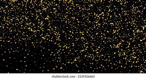 Golden Glitter Confetti On Black Background Stock Vector Royalty Free