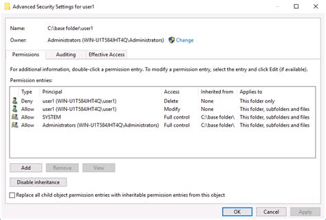 Windows How To Properly Secure Users Folders Server Fault