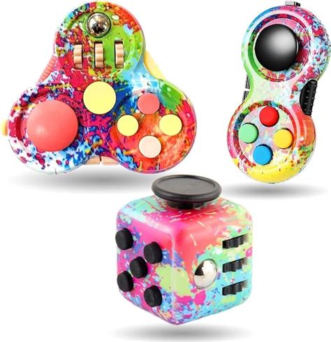 Steemjoey 3 In 1 Fidget Set Pad Cube And Finger Toy Stress And Anxiety