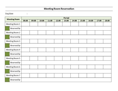 Meeting Rooms Reservation Sheet Are You Managing Several Meeting