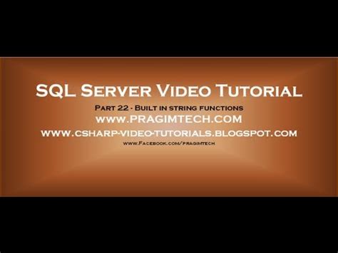 Built In String Functions In Sql Server Part YouTube