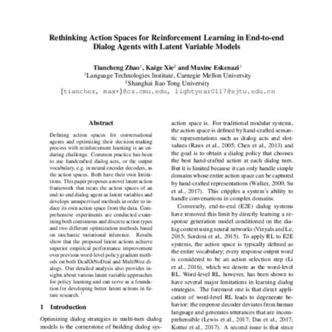 Rethinking Action Spaces For Reinforcement Learning In End To End