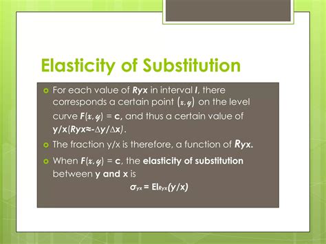 Elasticity Of Substitution Pptx