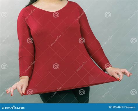 Woman Plus Size In Red Tunic Stock Image Image Of Plus Hips 163164749