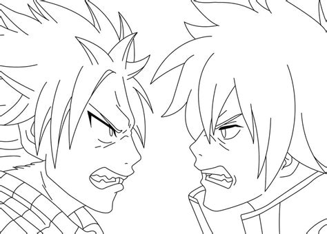 Coloriage Natsu et Grey de Fairy Tail télécharger et imprimer gratuit sur ColoriageEnfant