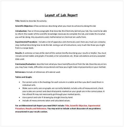 Free Download Lab Report Format Template For Scientific Work Mous Syusa