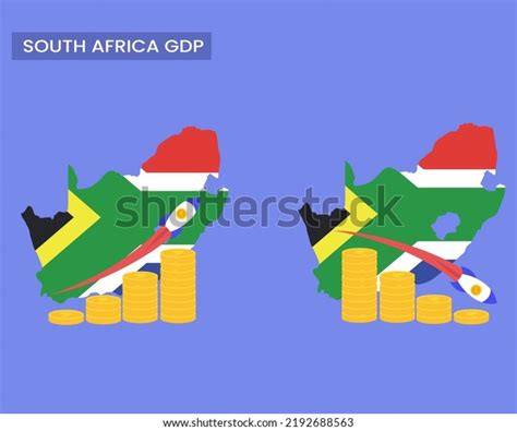 남아프리카 국가 Gdp는 성장률을 증가시키고 감소시킨다 스톡 벡터로열티 프리 2192688563 Shutterstock