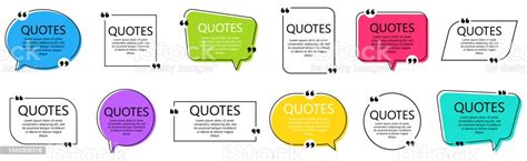 견적 프레임 집합입니다 흰색 배경에 격리 된 인용 표시가있는 음성 거품 빈 텍스트 상자 와 따옴표입니다 블로그 게시물 템플릿입니다 벡터 그림입니다 대화 풍선 문자 기호에