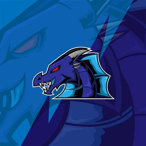 벡터 E 스포츠 마스코트 로고 팀 청룡 분대 프리미엄 벡터