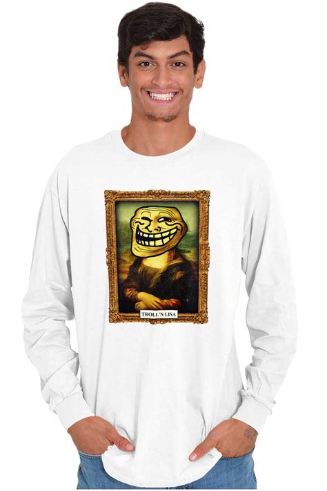 Funny Classic Art Troll Face Meme Unisex Plus Size Long Sleeve Tee
