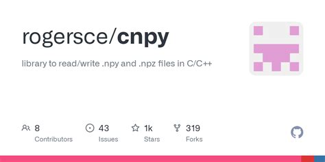 github rogersce cnpy library to read write npy and npz files in c c