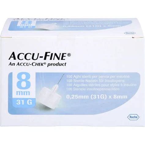 Accu Fine Sterile Needles For Insulin Pens 8 Mm 31 G Uk