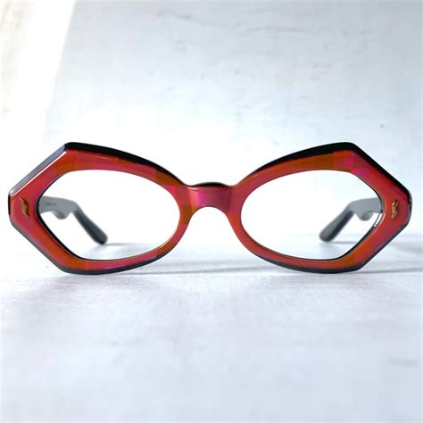 Vintage Accessories 6s French Eccentric Checkered Thick Eyeglass