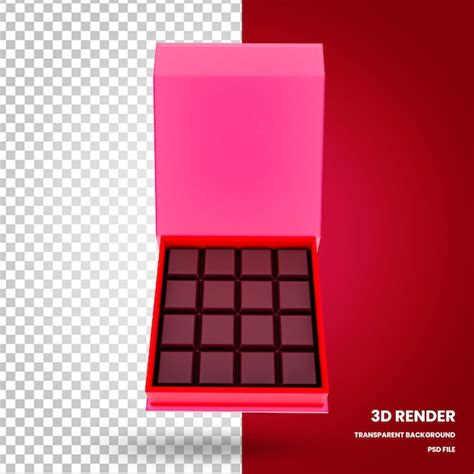 Premium Psd 3d Chocolate Boxes Render Valentines Elements