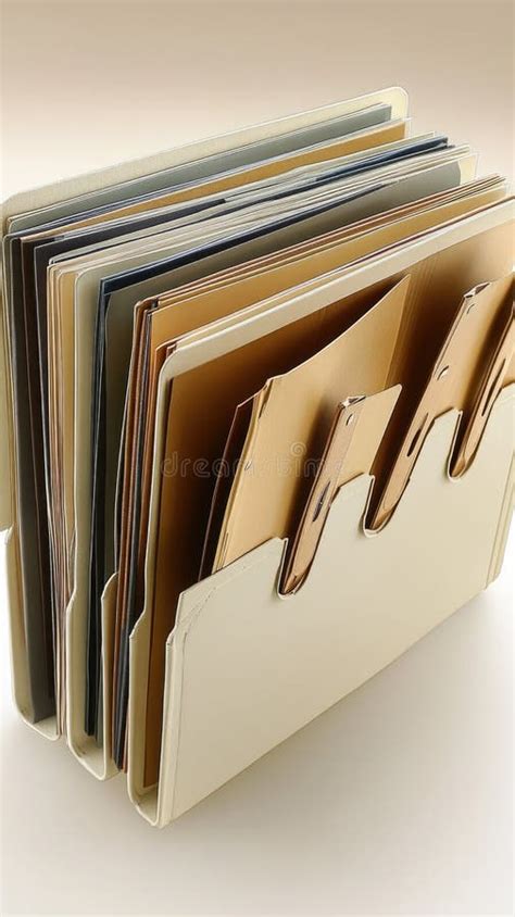 Overflowing File Folders Expanding Out Of Filing Box Stock Illustration