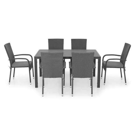 Oferta PRESLEY Set Mobilier Gradina Terasa 6 Scaune Si Masa 150 X 90