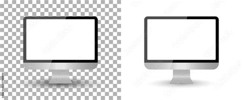 Computer Monitor Mockup With Screen Blank PC Isolated Desktop Laptop With Frame Modern Icon