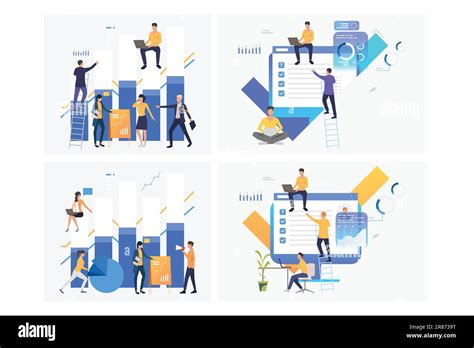 analyzing reports set stock vector image and art alamy