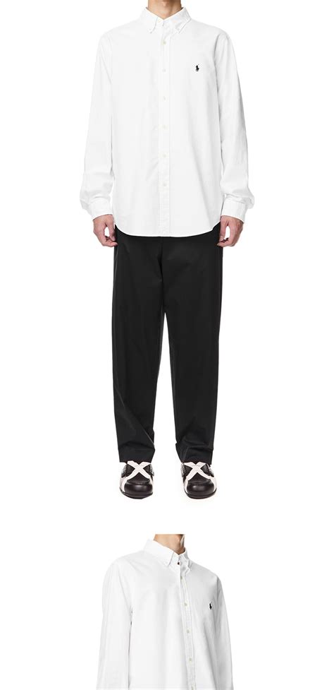 폴로 랄프 로렌 클래식 핏 가먼트 다이드 옥스포드 셔츠 화이트 Polo Ralph Lauren Kream