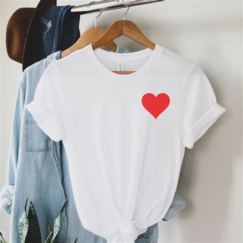 Red Love Heart T Shirt Love Shirt Valentines T Shirt Etsy