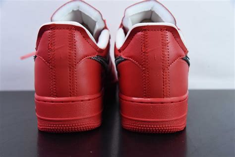 耐克nike Off White X Nk Air Force 1 Red Ow联名大红色艺术馆空军一号低帮休闲板鞋纯原版本 货号