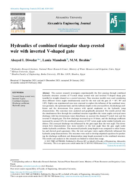 pdf hydraulics of combined triangular sharp crested weir with
