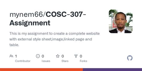 GitHub Mynem66 COSC 307 Assignment This Is My Assignment To Create A