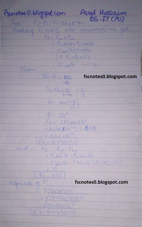 F Sc ICS Notes Physics XII Chapter 12 Electrostatics Numerical Problems