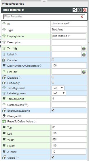 Text Area Widget Does Not Display Ptc Community