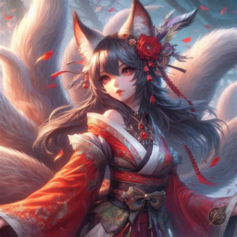 Kitsune Girl By Gallerybrisart On Deviantart