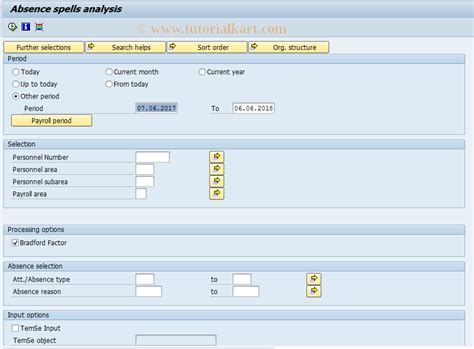 PC M SPELLS SAP Tcode Absence Spells Analysis
